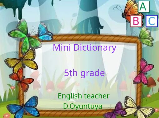 "Mini Dictionary 5th grade" - Free stories online. Create books for ...