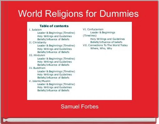 "World Religions for Dummies" - Free stories online. Create books for ...