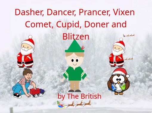 "Dasher, Dancer, Prancer, Vixen, Comet, Cupid, Doner and Blitzen ...