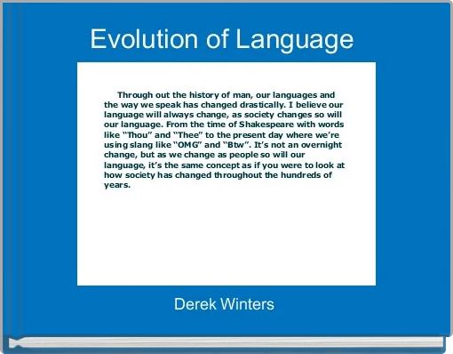 "Evolution of Language" - Free stories online. Create books for kids ...