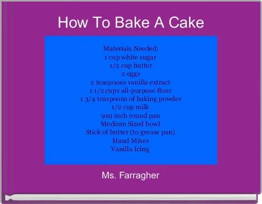 "How To Bake A Cake" - Free stories online. Create books for kids ...