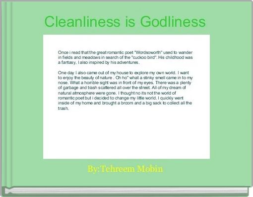 "Cleanliness is Godliness" - Free stories online. Create books for kids ...