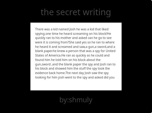 "the secret writing" - Free stories online. Create books for kids ...
