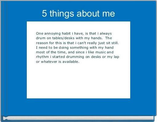 "5 things about me" - Free stories online. Create books for kids ...