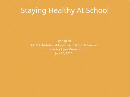 "Staying Healthy At School" - Free stories online. Create books for ...